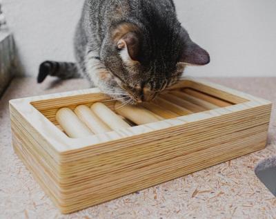 China Interactive Cat Food Puzzle Feeder Brain Game Toy for Kitten Hunting Play for sale