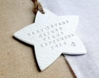 China White Air Dry Clay Sympathy Pet Memorial Ornament Custom Paw Print Keepsake 3.5x3.5in for sale
