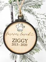 China Personalized Pet Memorial Ornament Baltic Birch Wood Layered 3D Custom Dog Cat for sale