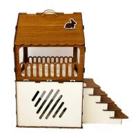 China 2 Floor Castle Wooden Rabbit House Indoor 5 Stairs Support 17 lbs for sale