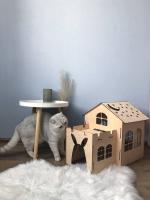 China 4mm Birch Plywood Rabbit House 76x46x56cm Wooden Bunny Castle Pet Furniture for sale
