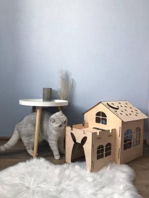 China 4mm Birch Plywood Rabbit House 76x46x56cm Wooden Bunny Castle Pet Furniture for sale