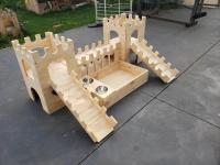 China Zoopollo Diy Large Rabbit Castle House With Feeding Station for sale