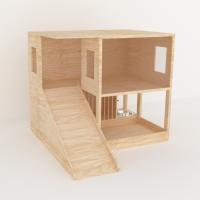 China Indoor 6mm 9mm Plywood Rabbit Hideout Hideaway with Feeder and Drinking Station 80cm for sale