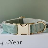China Luxury Nylon Dog Collar Leash Set with Bow Tie Gold Metal Buckles Adjustable S M L XL for sale