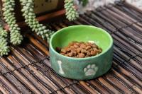 China Handmade Ceramic Cat Dog Food Bowl 200ml Lead-Free Ergonomic Pet Bowl for sale
