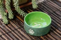 China Handmade Ceramic Cat Dog Food Bowl 200ml Lead-Free Ergonomic Pet Bowl for sale