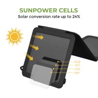 China Camping 21W Foldable Sunpower Solar Mobile Charger Portable Solar Panel with USB Port for sale
