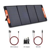 China Battery Powered Solar Panel Powerstation Lifepo4 Lithium Ion 100W Foldable for sale
