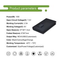 China Sunpower Cells 14w 15w Folding Solar Phone Charger Panel with PET/ETFE Surface Material for sale