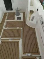China PVC Synthetic Yacht Teak Flooring 190mm x 5mm for Boat Deck Outdoor for sale