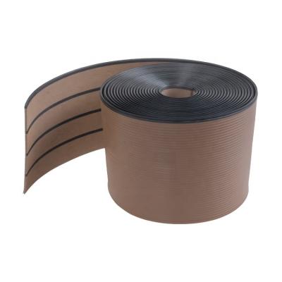 China PVC Synthetic Boat Flooring 190mm x 5mm Teak Grey Marine Decking for sale