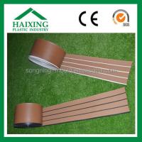 China PVC Synthetic Boat Flooring 190mm x 5mm Teak Grey Marine Decking for sale