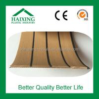 China PVC Synthetic Boat Flooring 190mm x 5mm Teak Grey Marine Decking for sale