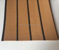 China Fireproof PVC Synthetic Marine Deck 190mm x 5mm Teak Color for Boat Flooring for sale