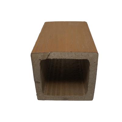 China PVC Foam Square Post 100x100mm Wood Grain Embossed Rust-Resistant Outdoor Decking Post for sale