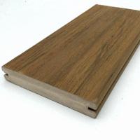 China Outdoor Anti-UV Waterproof PVC Plastic Wood Decking 140mm Brushing Finish for sale