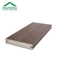 China Outdoor Anti-UV Waterproof PVC Plastic Wood Decking 140mm Brushing Finish for sale