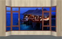 China Haixing PVC Foam Wood Texture Emboss Window Door Frame 200mm Width for Scenic Spots for sale