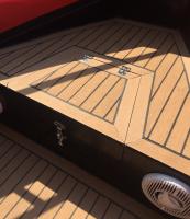 China 5mm PVC Yacht Floor Teak Decking 190mm x 25m Marine Grade Boat Flooring for sale