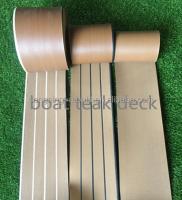 China Synthetic Teak Wood Decking 25m Roll Marine Vinyl Flooring Rubber Non-Skid 190mm x 5mm for sale