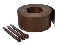 China PE PVC Wood Plastic Composite Garden Coil Edging 135mm 4mm 6m Length for Landscape for sale