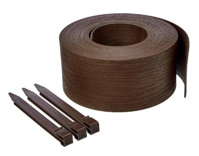 China PE PVC Wood Plastic Composite Garden Coil Edging 135mm 4mm 6m Length for Landscape for sale