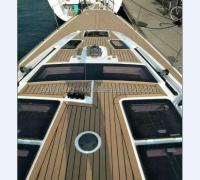 China Soft PVC Marine Boat Deck Flooring 190mm x 5mm Teak Wood Grain Non Slip Outdoor for sale