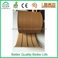 China Soft PVC Marine Boat Deck Flooring 190mm x 5mm Teak Wood Grain Non Slip Outdoor for sale