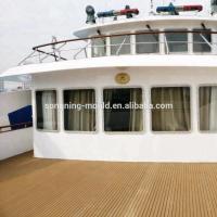 China 190mm Width Soft PVC Marine Decking Teak Design Vinyl Safety Flooring 5mm Thick for sale