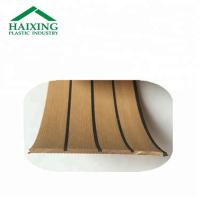 China Outdoor Soft PVC Synthetic Teak Boat Decking 190mm x 5mm Roll 25m Carton Box for sale