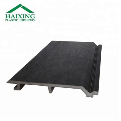China PVC Foam Grey Wood Plastic Composite House Wall Siding Panel 100-180mm x 10-26mm 2m for sale