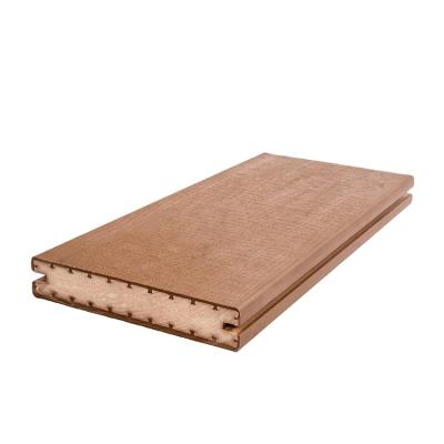 China Advanced Engineering Outdoor PVC Garden Flooring Extruded Timber Elastic Composite Decking for sale