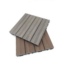 China Embossed PVC WPC Deck Tiles 300x300x23mm Outdoor Garden Flooring Easy Interlock Installation for sale
