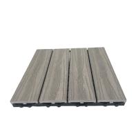 China Embossed PVC WPC Deck Tiles 300x300x23mm Outdoor Garden Flooring Easy Interlock Installation for sale