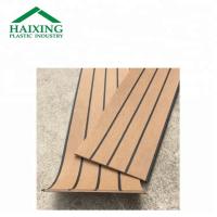 China SGS Certified Brushed PVC Boat Deck 190mm x 5mm Teak Color Marine Flooring for sale