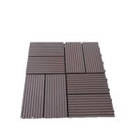China Embossed PVC WPC Deck Tiles 300x300x23mm Outdoor Garden Flooring Easy Interlock Installation for sale