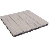 China Embossed PVC WPC Deck Tiles 300x300x23mm Outdoor Garden Flooring Easy Interlock Installation for sale