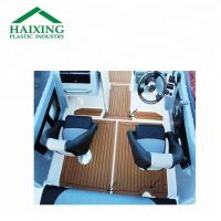 China SGS Certified Brushed PVC Boat Deck 190mm x 5mm Teak Color Marine Flooring for sale