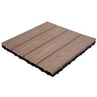 China Embossed PVC WPC Deck Tiles 300x300x23mm Outdoor Garden Flooring Easy Interlock Installation for sale