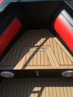 China Synthetic Rubber Yacht Decking 190mm x 5mm Teak Gray Marine Flooring for sale