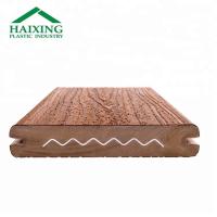 China Outdoor Wood Plastic Composite Decking 140mm x 25mm PVC ASA Co-Extrusion Anti Crack Fireproof for sale