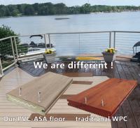 China Outdoor Wood Plastic Composite Decking 140mm x 25mm PVC ASA Co-Extrusion Anti Crack Fireproof for sale