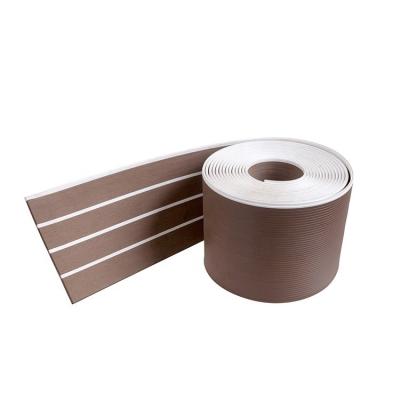 China Teak Timber-Like PVC Yacht Floor Decking 190mm Width 5mm Thickness for Playground Equipment for sale