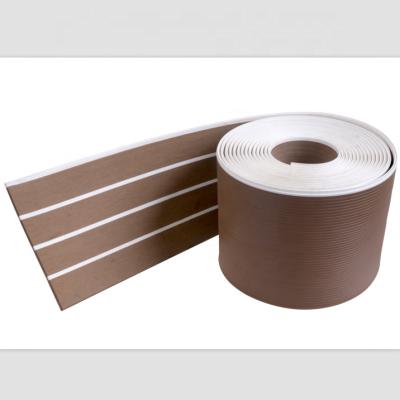 China Synthetic Teak PVC Boat Decking 190mm x 5mm Waterproof Marine Flooring for sale