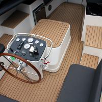 China 5mm PVC Boat Decking Teak Like Rubber Flooring 25m Roll for Yacht Upgrade for sale