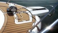 China 5mm PVC Boat Decking Teak Like Rubber Flooring 25m Roll for Yacht Upgrade for sale