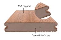 China Outdoor Anti-Slip WPC Decking 140mm x 25mm Interlocking PVC ASA Co-Extrusion for sale