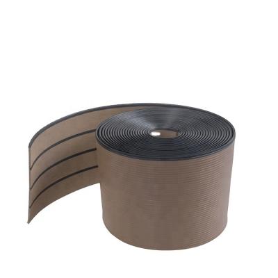 China PVC Synthetic Teak Decking 5mm x 190mm x 25m Flexiteek Alternative for Marine Use for sale