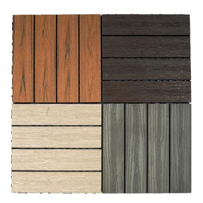 China Outdoor PVC Anti-Slip DIY Path Decking Floor 300mm x 300mm Interlock Profile for sale
